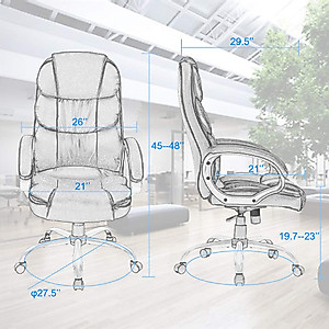 Office Chair Desk Chair Computer Chair Ergonomic Task Rolling Swivel Adjustable Stool High Back Executive Chair with Lumbar Support for Women Men,Brown