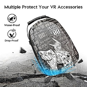 igrl Carrying Case for PSVR2, Hard Shell Case Compatible with Oculus/Meta Quest 3&2 VR Gaming Headset and Touch Controller, Anti-Drop, Waterproof & Lens Protector, for Travel and Home Storage