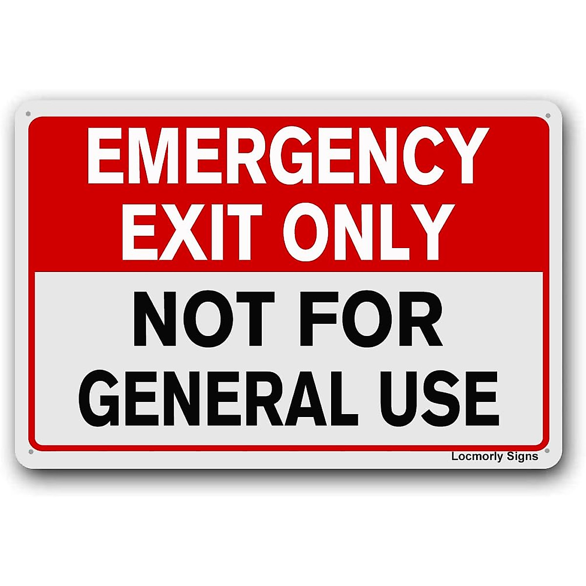 Locmorly Emergency Exit Only Not for General Use Sign, 8x12 Inch, No Trespassing Aluminum Sign
