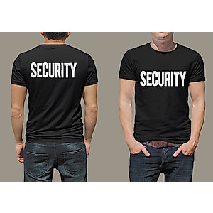 fresh tees Security T-Shirt 2 Sided Front Back Print | Event Safety Guard Staff | Graphic Tee for Men (Small,Black)