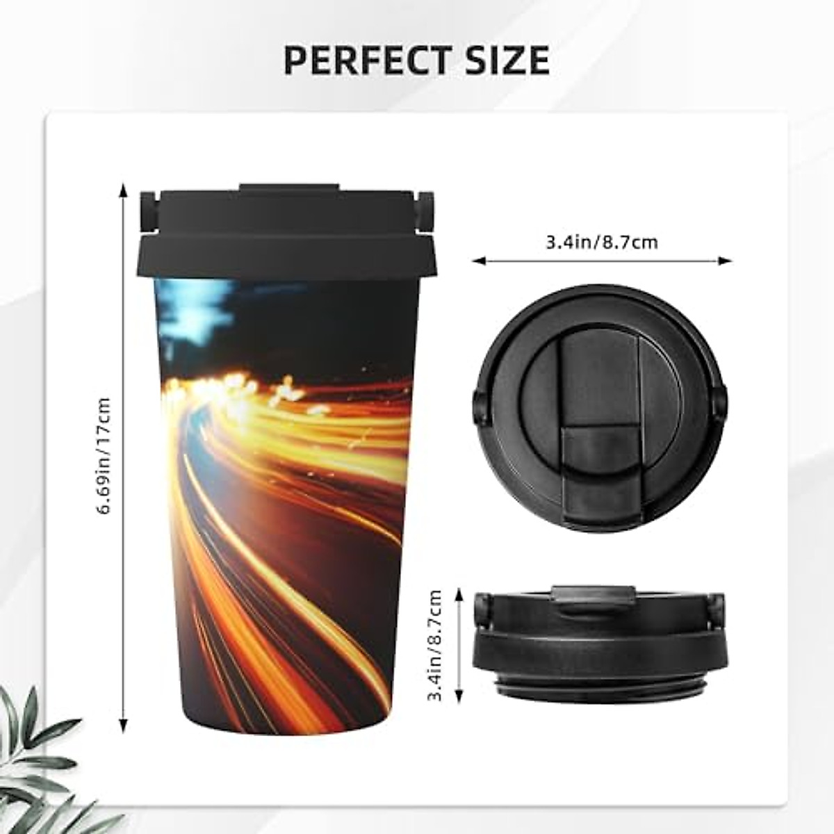 WANGXUEE Abstract Modern Print 500ml Stainless Steel Travel Tumbler Double Wall Vacuum Insulated Coffee Mug