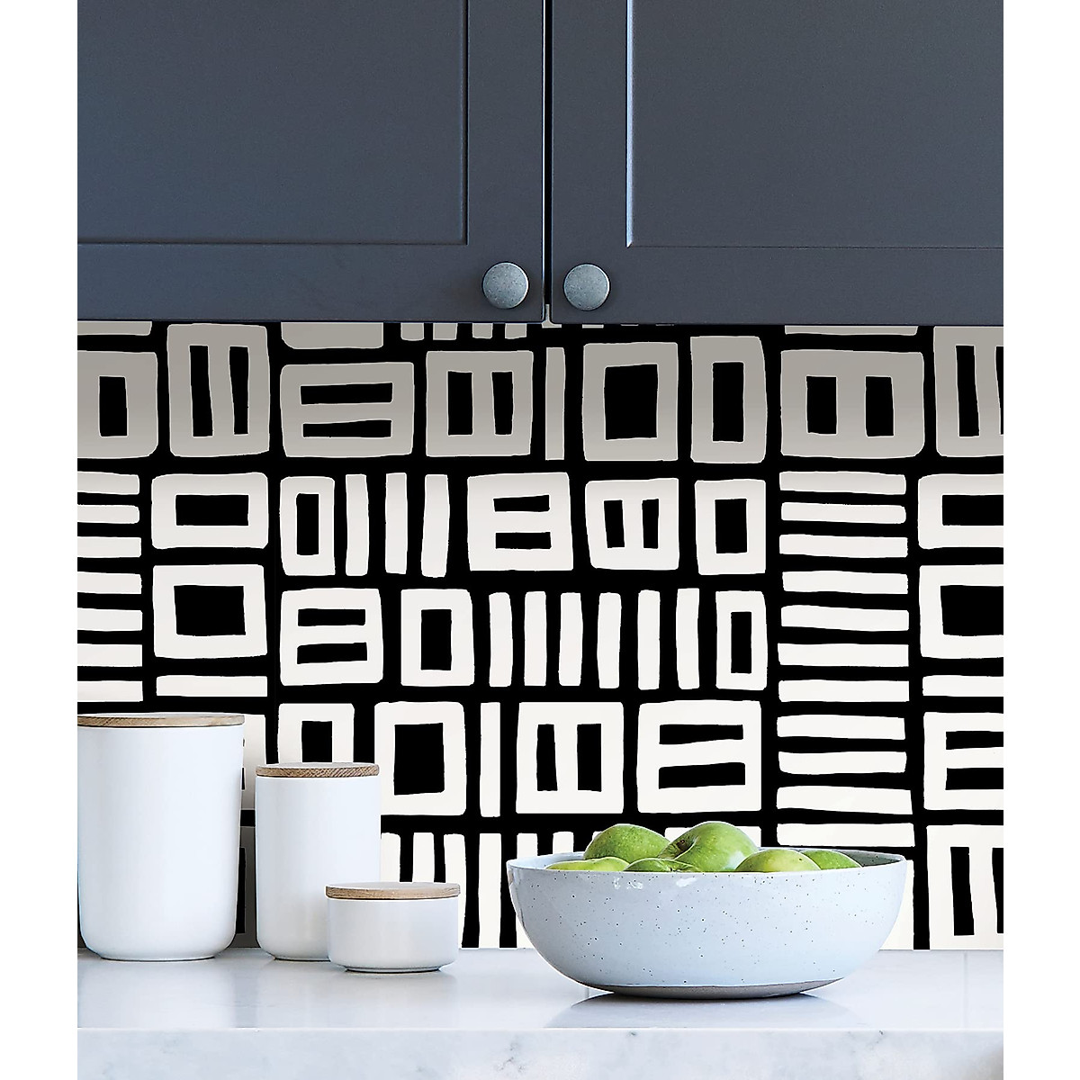 Black Pepper Paperie BPS4058 Traverse Peel & Stick Wallpaper, Black