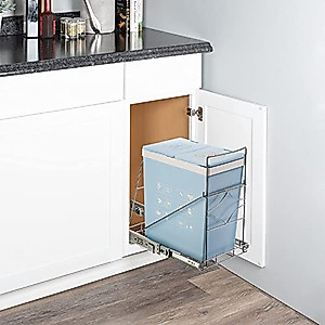 Youeon Pull Out Trash Can Under Cabinet, Adjustable Heavy Duty Under Sink Trash Can Pull Out, Slide Out Garbage Shelf for Kitchen Cabinet, Trash Can Not Included