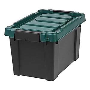 IRIS USA 296070 Remington 5 Gallon Store-It-All Tote, Black, 20 Quart