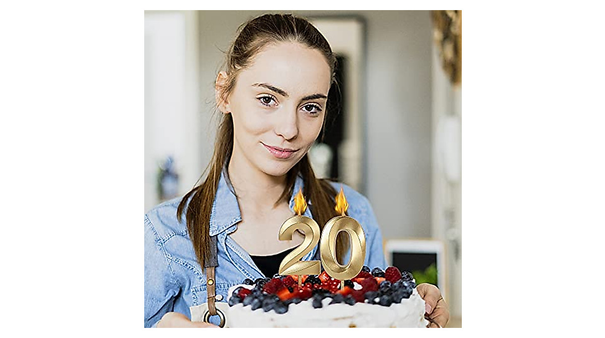 Gold 38th & 83rd Birthday Candles for Cakes, Number 38 83 Candle Cake ...