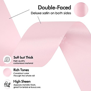 MEEDEE Pink Satin Ribbon - 2 Inch Double Faced Satin Ribbon by 25 Yards for Gift Wrapping, DIY Crafts, Weddings, Flower Bouquets, Holiday Decorating
