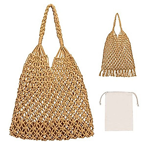 ecosmile Tote Bag Mesh Beach Bag Large Capacity Women's Hobo Handbags Suitable for Gym Work Shopping