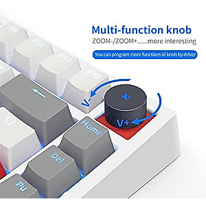 BOYI GK75 Tri-Mode 75% Keyboard with Knob Hot Swappable RGB Gaming Keyboard,2.4Ghz/Bluetooth 5.0/Wired Keyboard 80 Keys Programmable Mechanical Keyboard(Skyloong Red Switch,Cool-Red Theme)