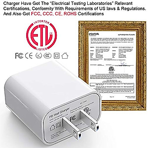 iPhone 14 13 Fast Charger, [Apple MFi Certified] USB C Wall Charger Fast Charging 20W PD Adapter with 6FT Type-C to Lightning Cable Compatible with iPhone 14 13 12 Pro Max Mini 11 Xs XR X 8 and More