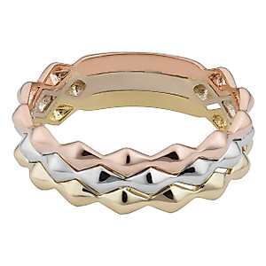 Kooljewelry 14k Tricolor Gold Triple Band Ring (size 9)