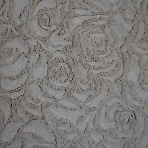 Texco Inc Faux Fur Cuddle Floral Embossed, Ivory 1 Yard
