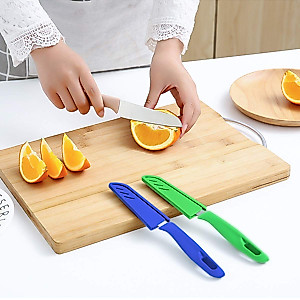 Paring Knife, New Sharp and Durable Fruit Knife with Protective Cover, Suitable for Most Types of Vegetables, Fruits and Meat,6 Pieces (pink, Blue, Green,black,yellow,red)