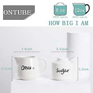 ONTUBE Porcelain Sugar and Creamer Set of 3,White