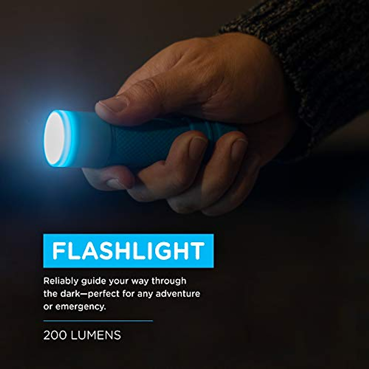 Enbrighten, Teal, 2 in 1 LED Combo Lantern, Flashlight, Task Light, Battery Operated, 200 Lumens, High/Low/Off, Table Lamp, Desk, Camping, Emergency, Storm, 57809