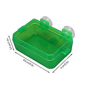 Zerodis Suction Cup Reptile Feeder, Green Wall Reptile Feeder Gecko Lizard Escape Proof Food Water Bowl (S)