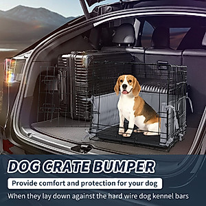 Hombys Dog Crate Bumper with Ties - Soft Crate Accessory -Kennel Cover - Training Pads for Front Door Crates, 35"x24", Gray