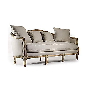 Zentique Maison Sofa Natural Oak Natural Linen