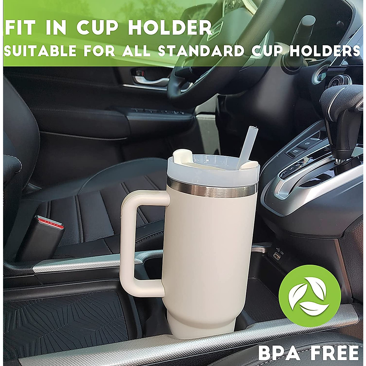 Bileeko 40 oz Tumbler with Handle and Straw Lid, Reusable Insulated Stainless Steel Water Bottle Coffee Mug Travel Cup, Dishwasher Safe, Maintains Cold, Heat and Ice for Hours(Fog)