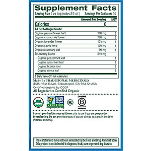 Traditional Medicinals Organic Cup of Calm Lavender Mint Herbal Tea, Calming & Relaxing, (Pack of 1) Total 16 Tea Bags