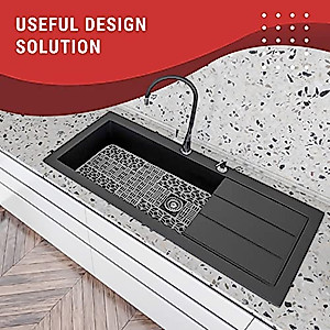 Extra Large Sink Protectors For Kitchen Sink - 25x13 Silicone Mat - Non-Slip Kitchen Mat - Kitchen Sink Accessories for Farmhouse Sink - Heat-Resistant Silicone Sink Mat