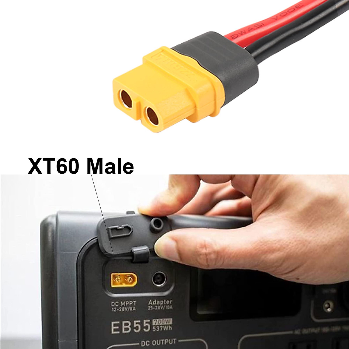 GELRHONR XT60 to SAE Cable,4.9Ft 12AWG SAE Male to XT60 Female Cable for RV Boat Battery Solar Panel Portable Power Station