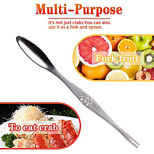 7Pcs Seafood Tools Set including 4 Forks and 2 Lobster Crackers Nut Cracker 1 Seafood Scissors