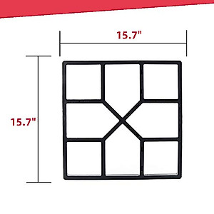 Anothera 2Pack 15.7"x15.7"x1.57" Walk Maker Reusable Concrete Path Maker Molds Pathmate Stone Molding Stepping Stone Paver Lawn Patio Yard Garden DIY Walkway Pavement Paving Moulds (Square)