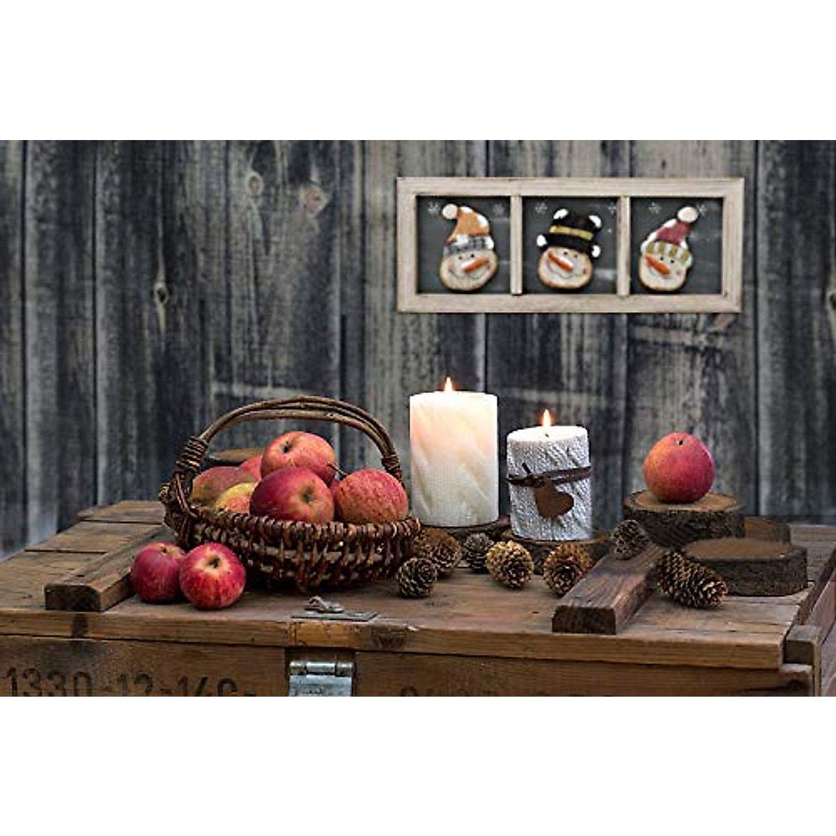 Attraction Design Wood Snowman Wall Decor Hanging Christmas Sign, Rustic Christmas Snowman Decoration Wall Art Wooden Snowman Sign Holiday Decorative Sign Hanging Xmas Décor 16.8X6.6in