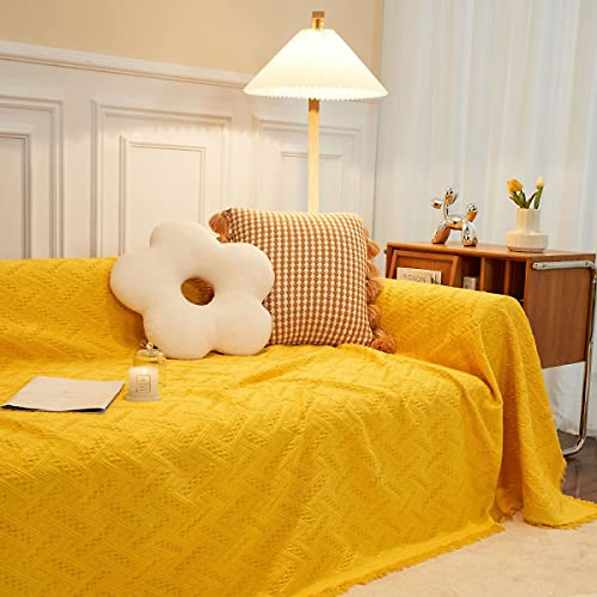 AIVIA Couch Cover Sheet Blanket, Oversized Couch Covers for 3 Cushion Sofa, Extra Large Furniture Decoration Covers Sofa Throws Sofa Slipcovers, L-Shape U-Shaped Sectional Protector for Cats Dogs