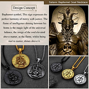 FaithHeart Satan Church Jewelry Sabbatic Gift Sigil of Lucifer Pendant Necklace Women Baphomet Goat Neck Charms