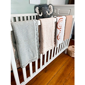 COCOAbi Baby Blanket in Retro Rainbow | 100% Cotton Knit | Naturally Soft for Babies | Boho Colors & Pattern | Gentle Cotton Blanket | Eco-Friendly Material | Beautiful Baby Gift | 32” x 38”