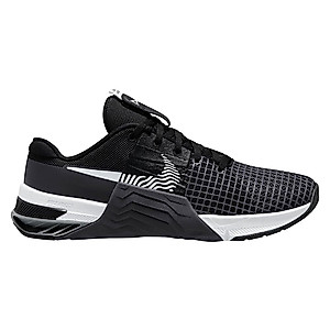 Nike Womens Metcon 8 Trainers Shoes, Black/White-DK Smoke Grey, 7.5 M US