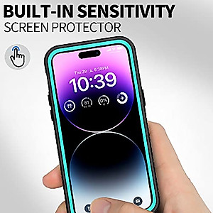 BEASTEK iPhone 14 Pro Max Waterproof Case, Underwater Shockproof Dustproof Case, FSN Series with Built-in Screen Protector with Protective Clear Back Cover, for Apple iPhone 14 Pro Max (6.7'') (Teal)