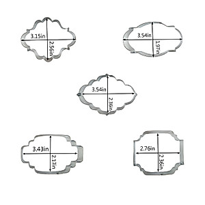 10 PCS Plaque Frame Cookie Cutters Set Different Frames Fondant Cutter Molds for Making Mousse Cake Cookies Biscuit, Fruit, Bread Wedding and Birthday Party Decorations