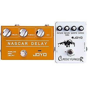JOYO R-10 Analog Delay Pedal Bundle with JF-07 Classic Flanger Effect Pedal for Electric Guitar