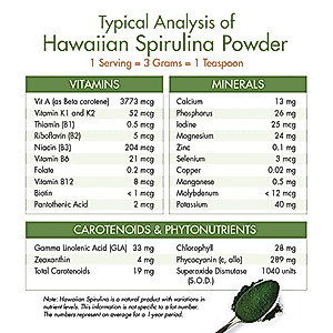 Nutrex Hawaii, Pure Hawaiian Spirulina Powder, Vegan, Supports Immune System, Heart, Cells and Energy, 5 Ounce