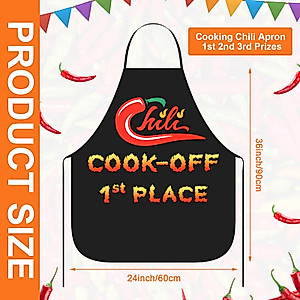 Mepase 6 Pcs Chili Cook off Prizes Cooking Chili Apron Award Medals 1st 2nd 3rd Prizes Set of 3 Medals for Women Men(Black)