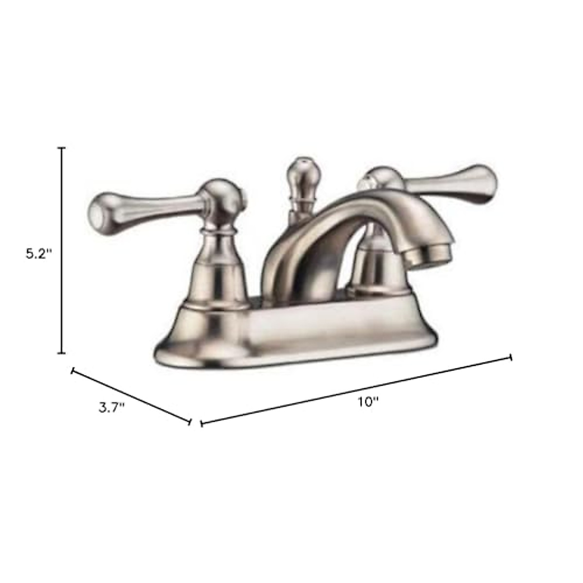 Ana Bath SOLID BRASS CONSTRUCTION Two Handle 4" Centerset Lavatory Faucet, PVD Brushed Nickel Finish