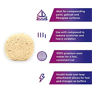 3M Perfect It 05719 Wool Compound Pad, 9 inch