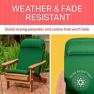 Plant Theatre Adirondack Chair Cushion - High Back Patio Chair Cushion for Outdoor Furniture - Outdoor Chair Cushions for Rocking Chairs, Front Porch, Yard and Lawn Furniture (49" x 22")