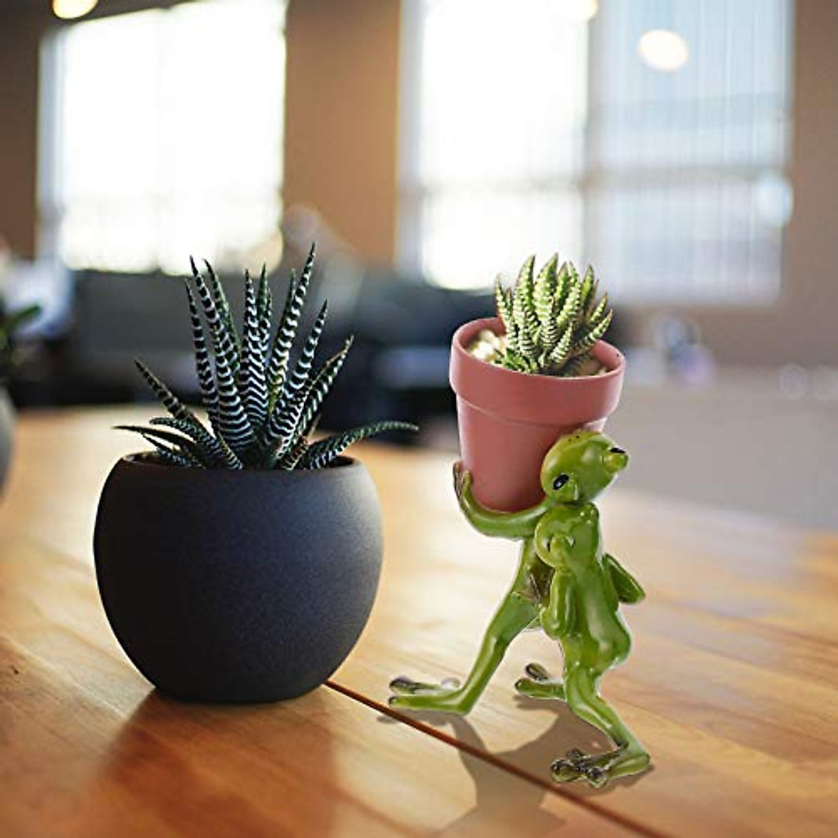 DOITOOL Frog Flower Pot Ceramic Succulent Pot Decorative Animal Flower Planter Home Garden Bonsai Flower Vase Fairy Air Plant Container for Office