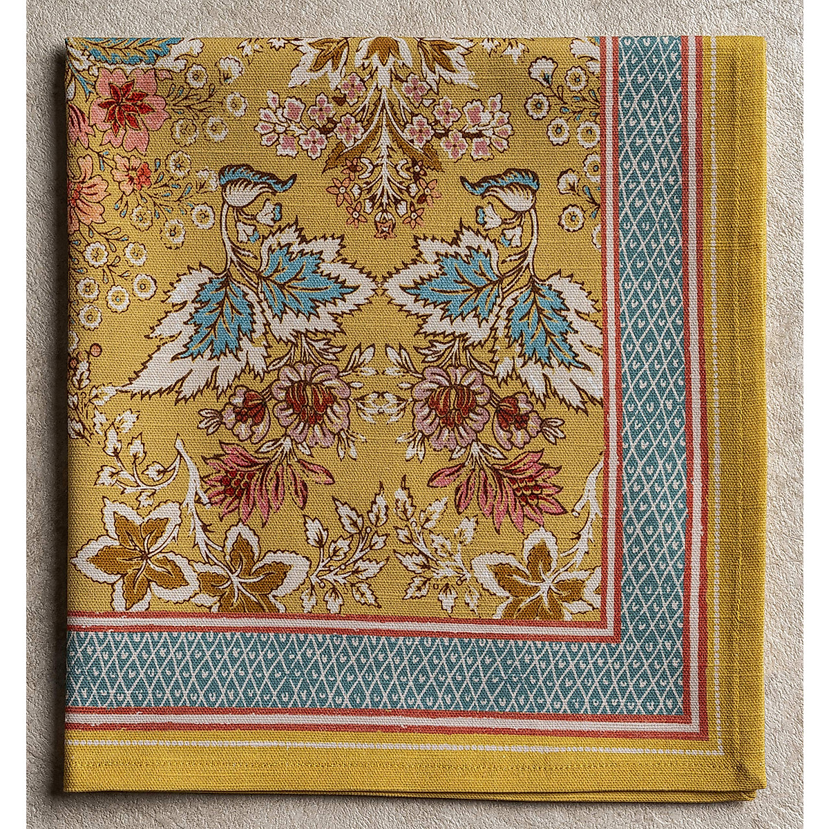 Maison d' Hermine Napkin 100% Cotton Set of 4 Decorative Washable Table Cloth Napkins, Dining, Home, Wedding, Banquet, Buffet, Marquise - Spring/Summer (20”x20”)