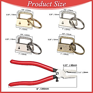 120 Pieces 1" Key Fob Hardware with 1 Key Fob Pliers Set Includeds 4 Colors Key Chain Hardware for Wrist Strap, Key Chain, Lanyard Keychain Making Hardware Supplies