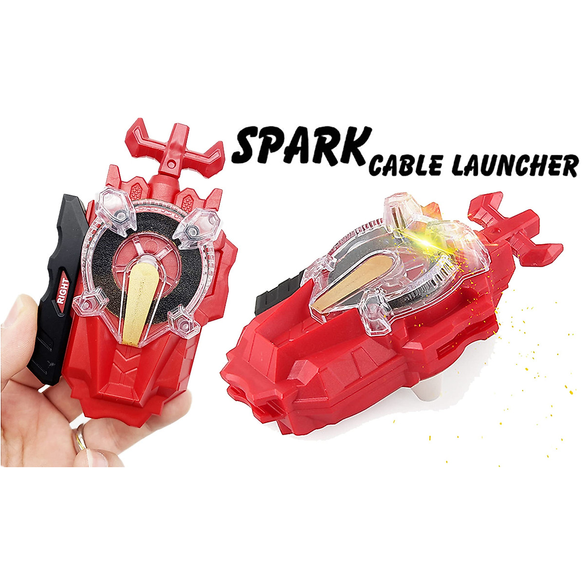 SUPERBLADE Blade Toy Set Battling Game Toys Sparking Launcher Grip Bey Battling Top Burst B-145 DX Starter Venom Diabolos.Vn.Bl Left and Right Launcher Play Blades Gaming Toy Set Gift for Boys 4-8-12+