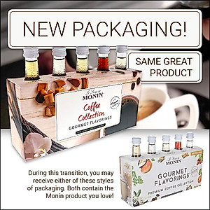 Monin - Gourmet Flavorings Premium Coffee Collection, Great for Coffee, Tea, and Lattes, Non-GMO, Gluten-Free (Caramel, Amaretto, French Hazelnut, Irish Cream, Vanilla) | 50 ml Per Bottle