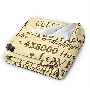 YANGZHI Happy 50th Wedding Anniversary Throw Blanket Home Decorative Love Blanket for Him Her Regalo Aniversario Couples