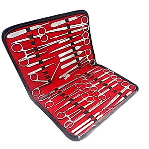 Premium A2ZSCILAB 157 Pieces Instruments Kit Veterinary Scissors Forceps Needle Holders Scalpel Handle, Stainless Steel All in One