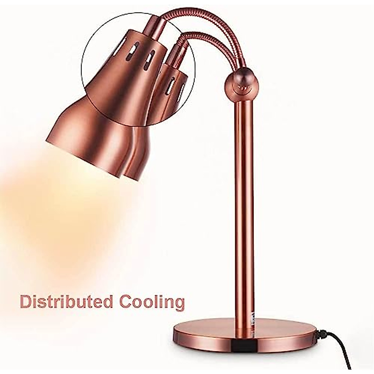 LINKANRUO Food Warmer Lamp,Commercial Food Heat Lamp with Bulbs 275W Food Buffet Warming Light for Pizza Chicken Fries Lamps(Single Bulb)