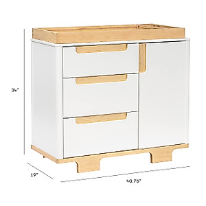 Babyletto Yuzu 3-Drawer Dresser in White and Natural, Greenguard Gold Certified