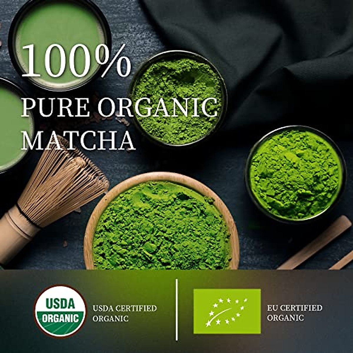 Chaism Ceremonial Grade Matcha Green Tea Powder - 20 Single Serve Packets, Premium First Harvest USDA Organic Gluten-Free Vegan, 100% Pure, 40g/1.41oz
